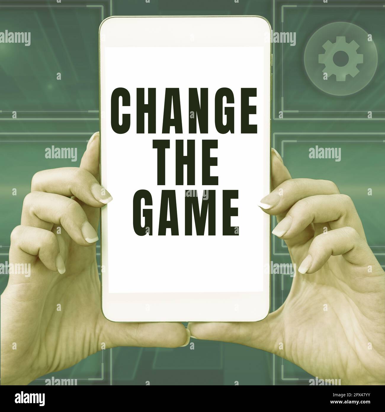 Text sign showing Change The Game, Business overview adjustment in ...