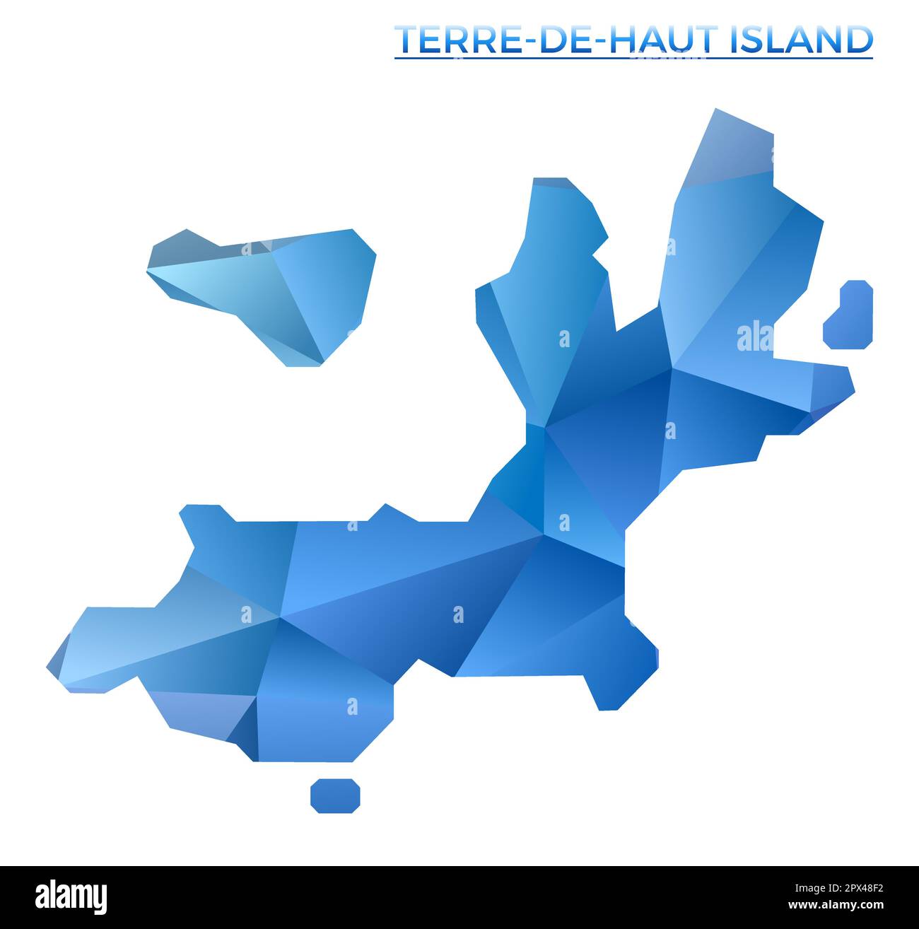 Vector polygonal Terre-de-Haut Island map. Vibrant geometric island in ...