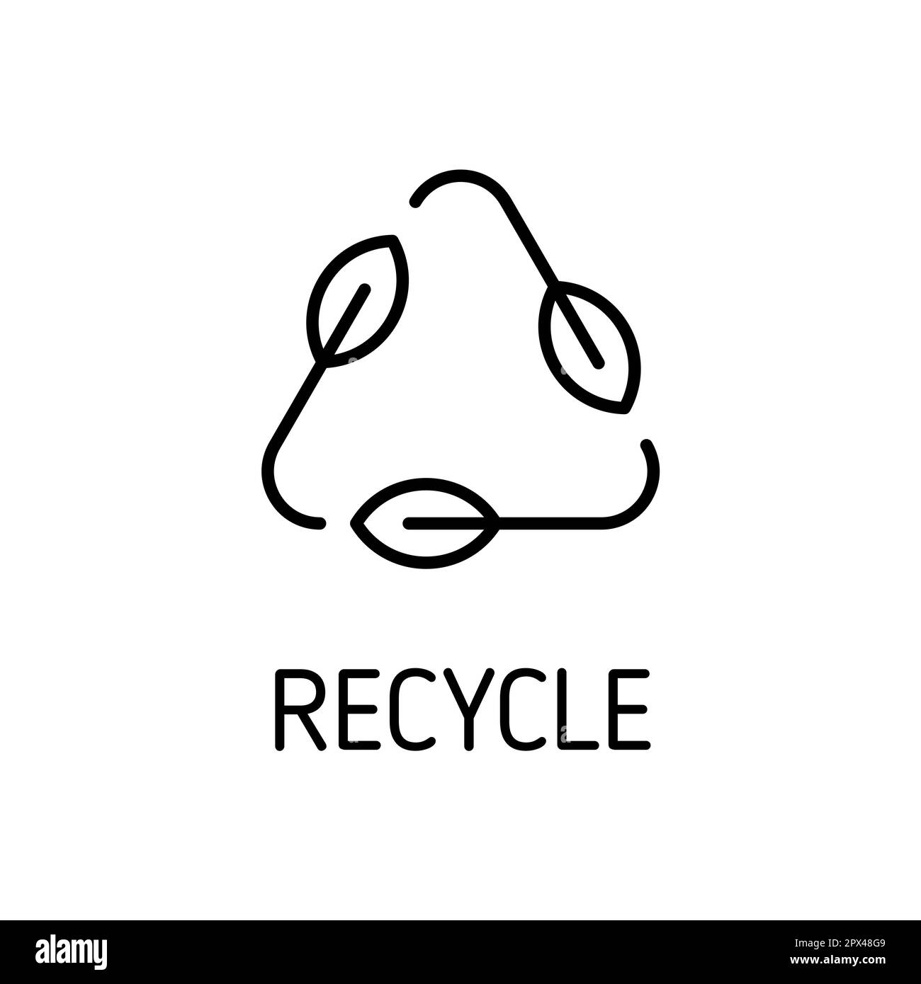 recycle sign outline vector icon Stock Vector Image & Art - Alamy