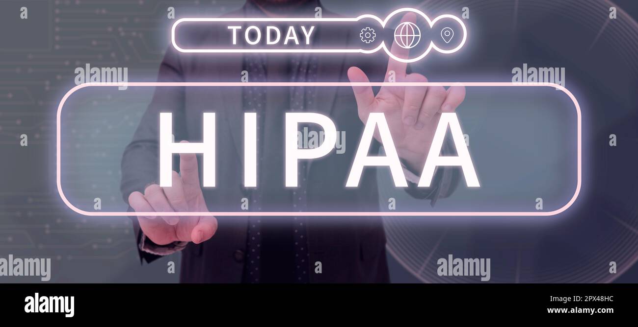 Hand writing sign Hipaa, Concept meaning Acronym stands for Health ...