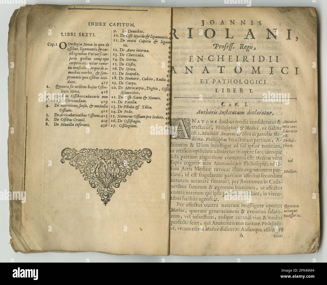 Weathered and yellowed pages. An old book with its pages on display ...