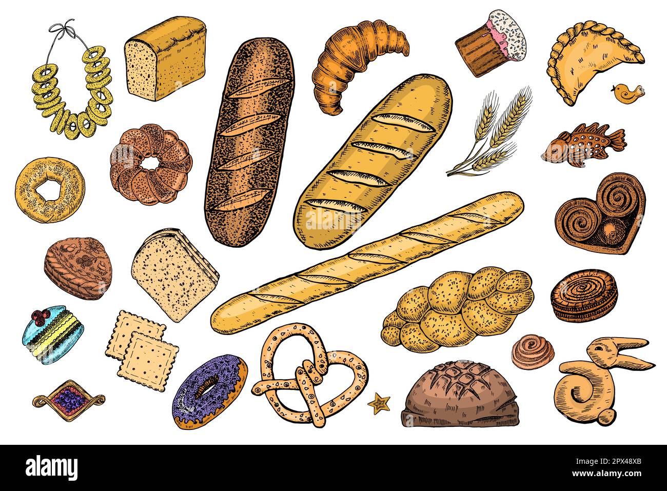 Set of bagels Stock Vector Images - Alamy