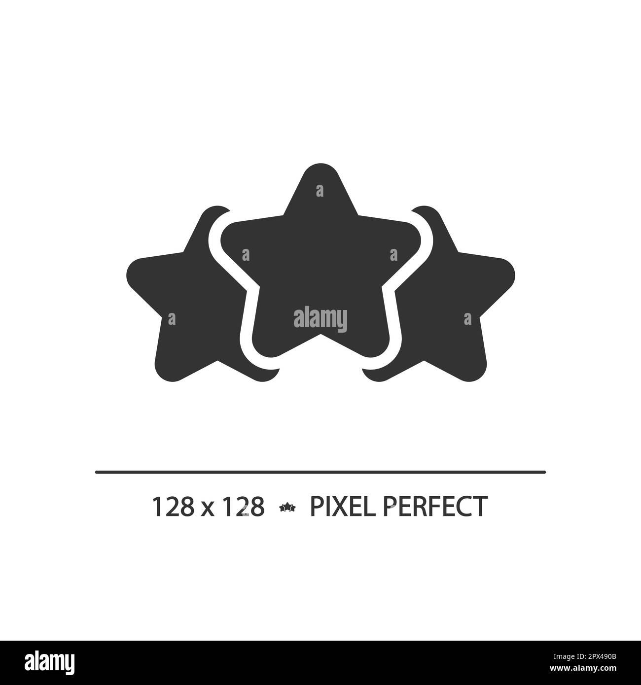 Three stars pixel perfect black glyph icon Stock Vector Image & Art - Alamy