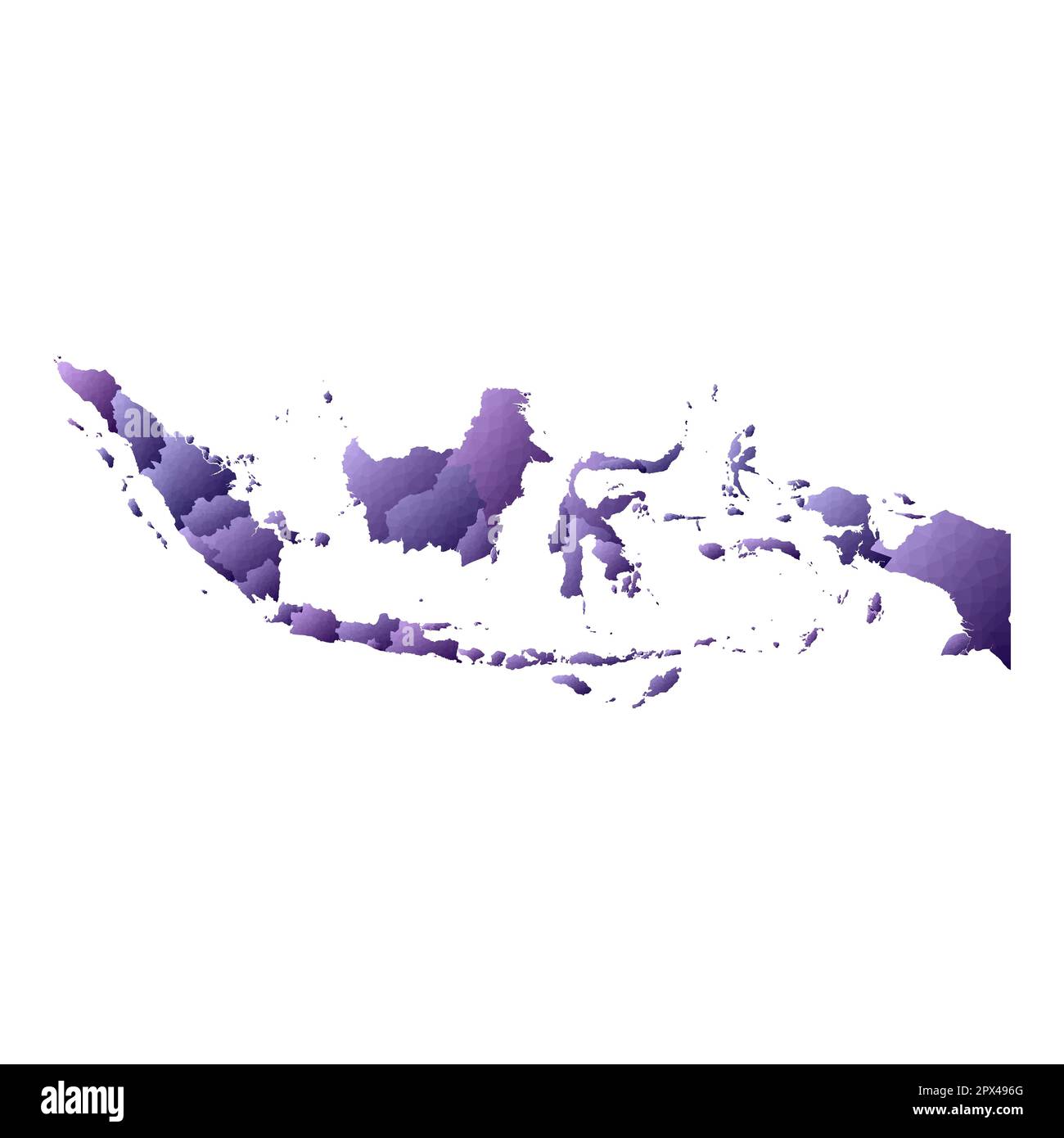 Indonesia map. Geometric style country outline. Positive violet vector ...