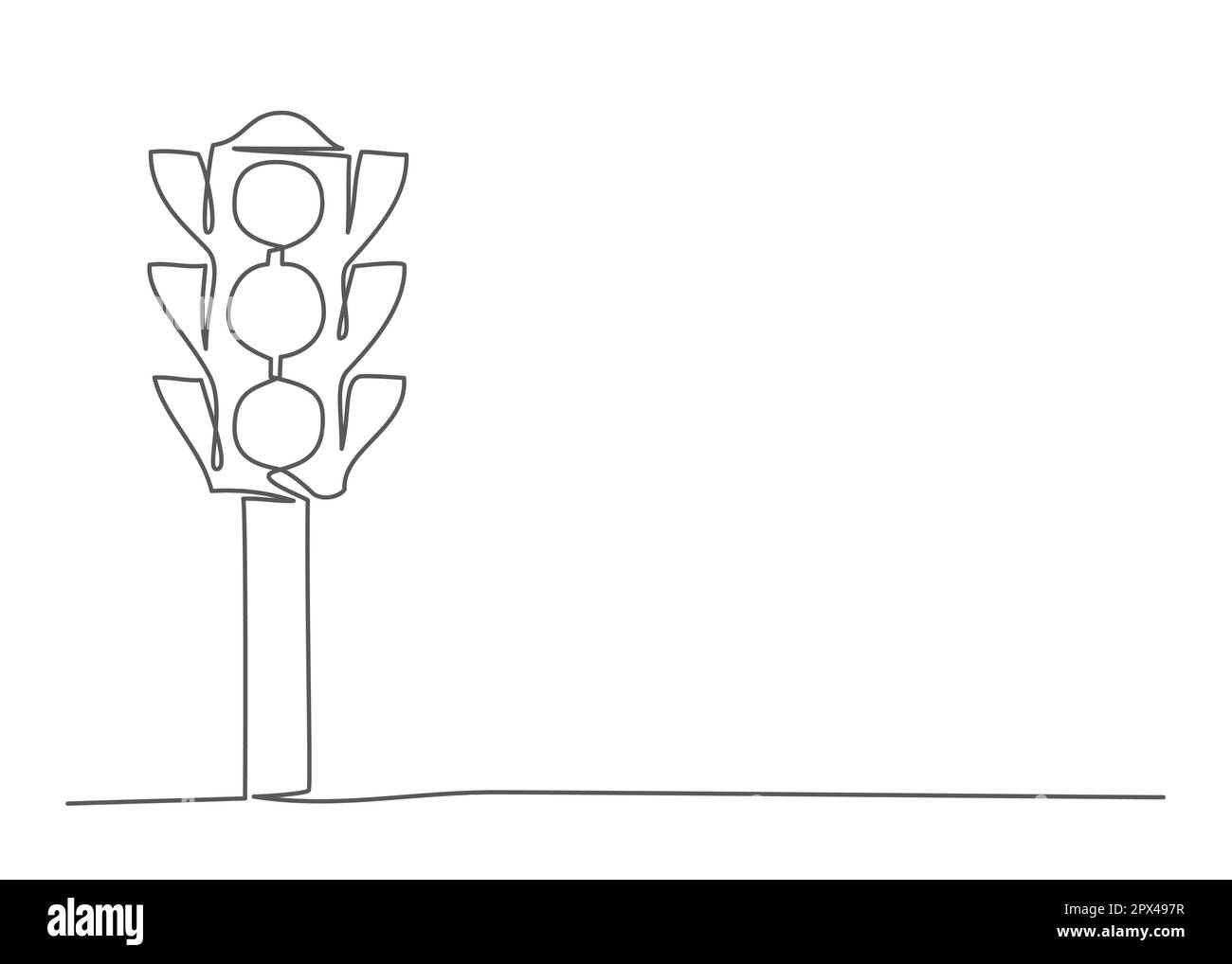 Traffic light One line drawing on white background Stock Vector Image ...