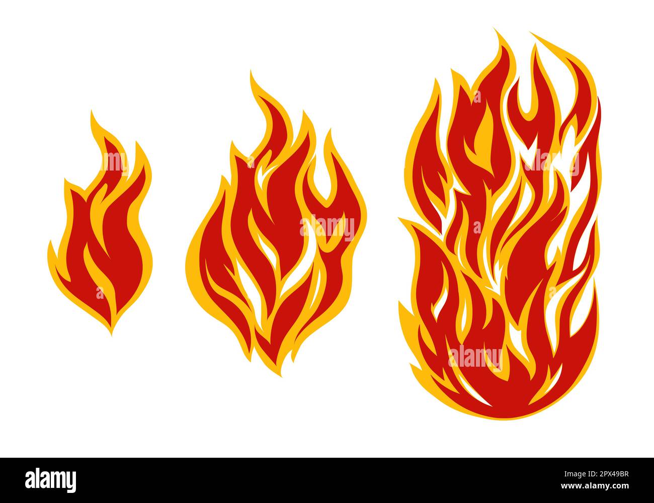 Set red fire flames. Cartoon fire flame. Vector image Stock Vector ...