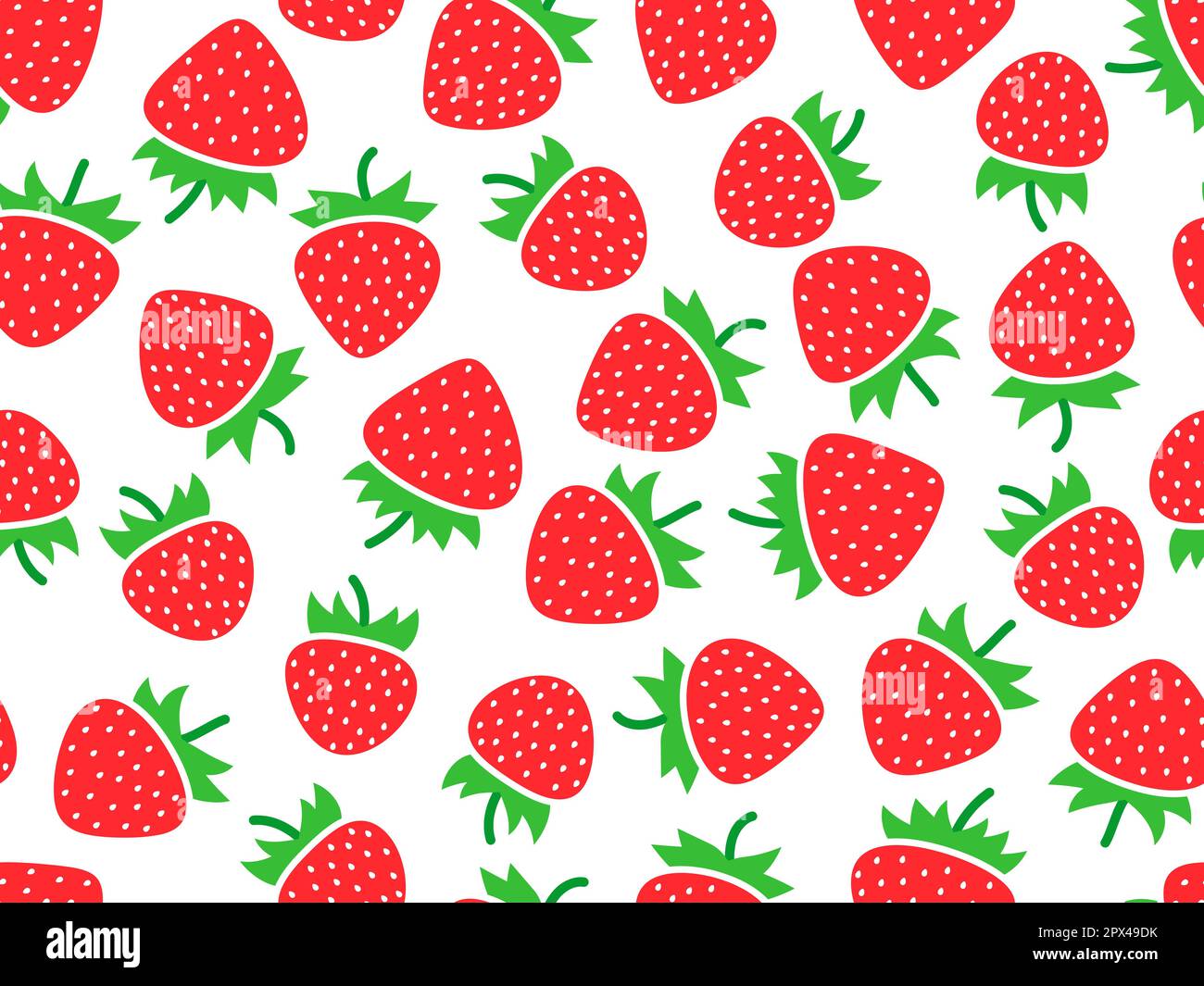 Seamless pattern with red strawberries on a white background. Red ...