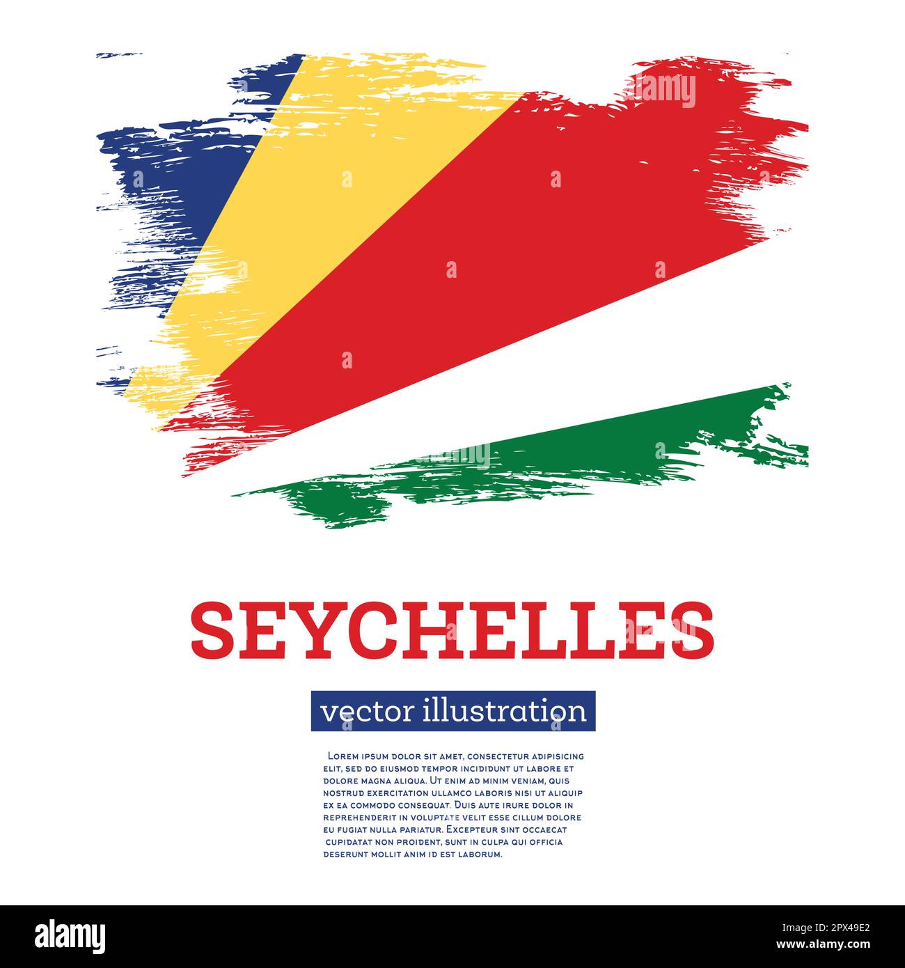 Seychelles Flag with Brush Strokes. Vector Illustration. Independence Day Stock Vector Image ...