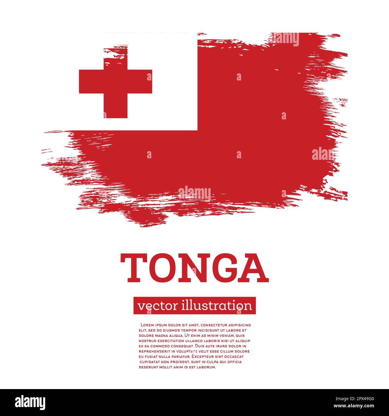 Tonga Flag with Brush Strokes. Vector Illustration. Independence Day ...