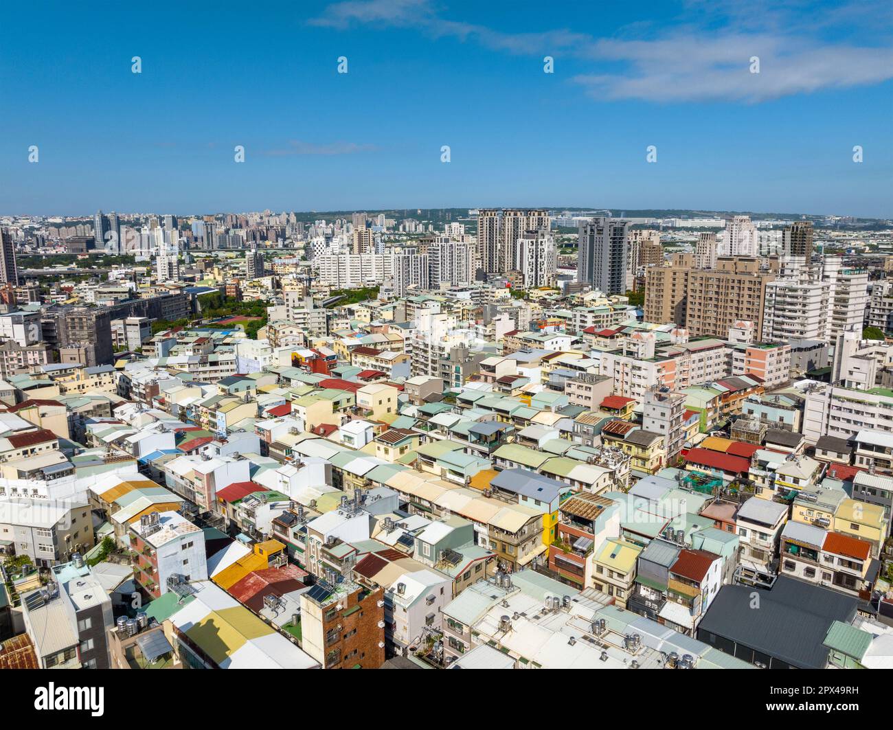 Taichung, Taiwan 24 October 2022: Top view of Taichung city Stock Photo ...