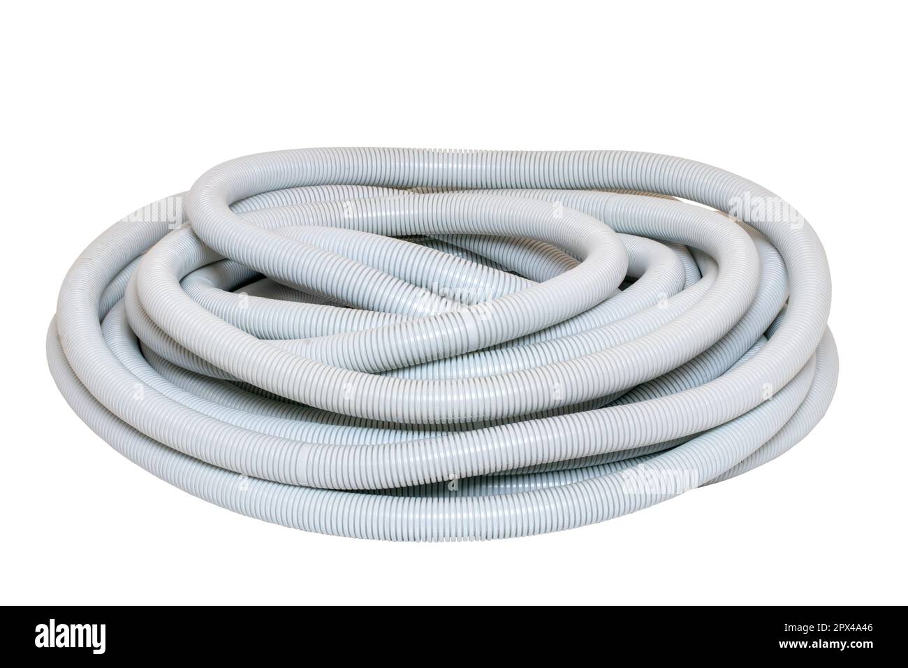 Gray industrial flexible corrugated pipe for installations of electric ...