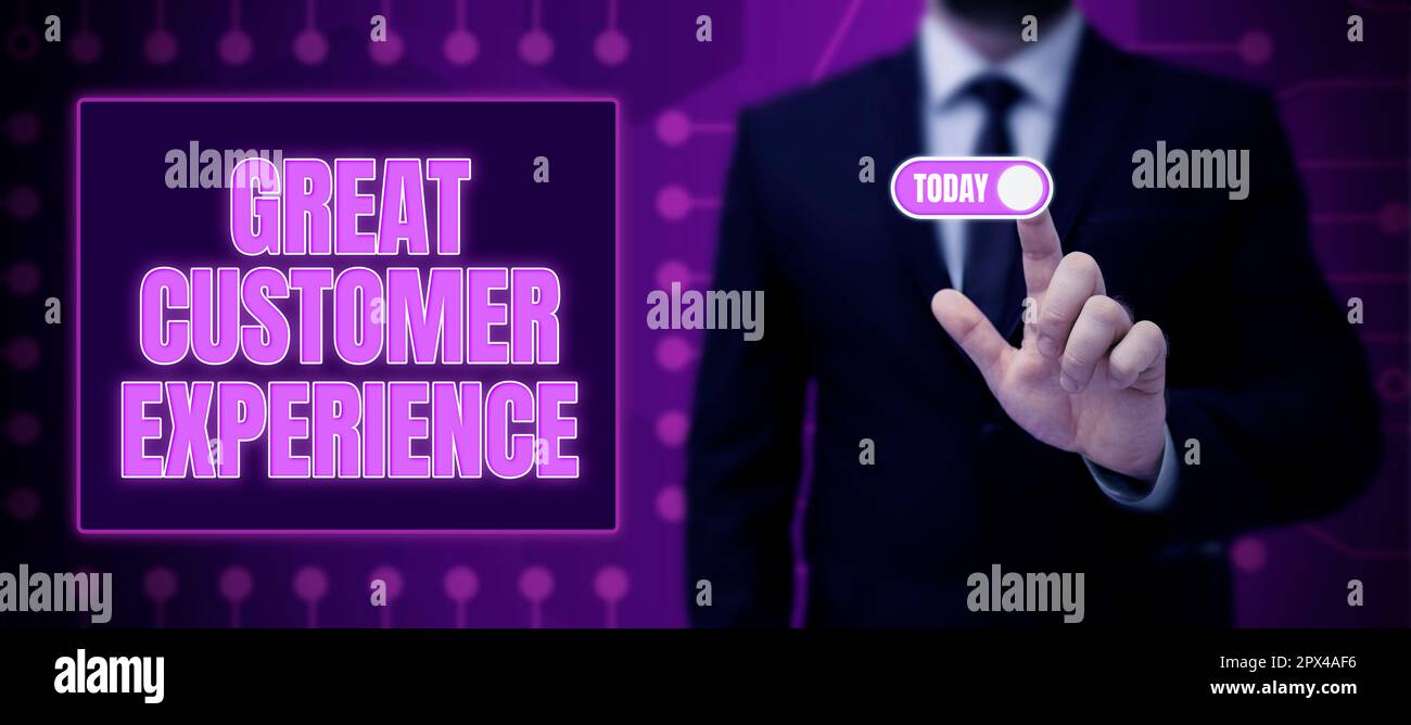 Conceptual caption Great Customer Experience, Conceptual photo ...