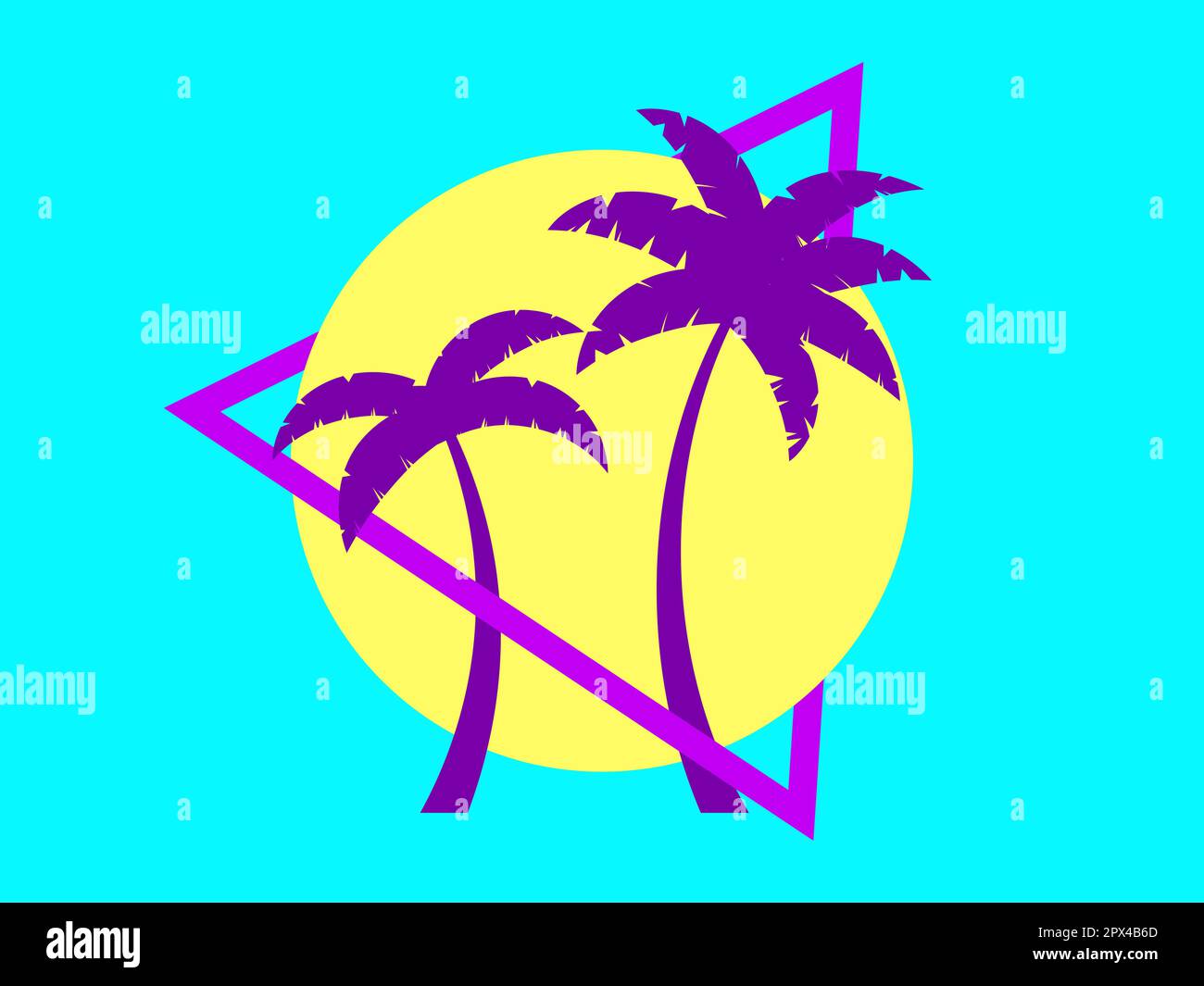 Miami at night palm trees Stock Vector Images - Alamy
