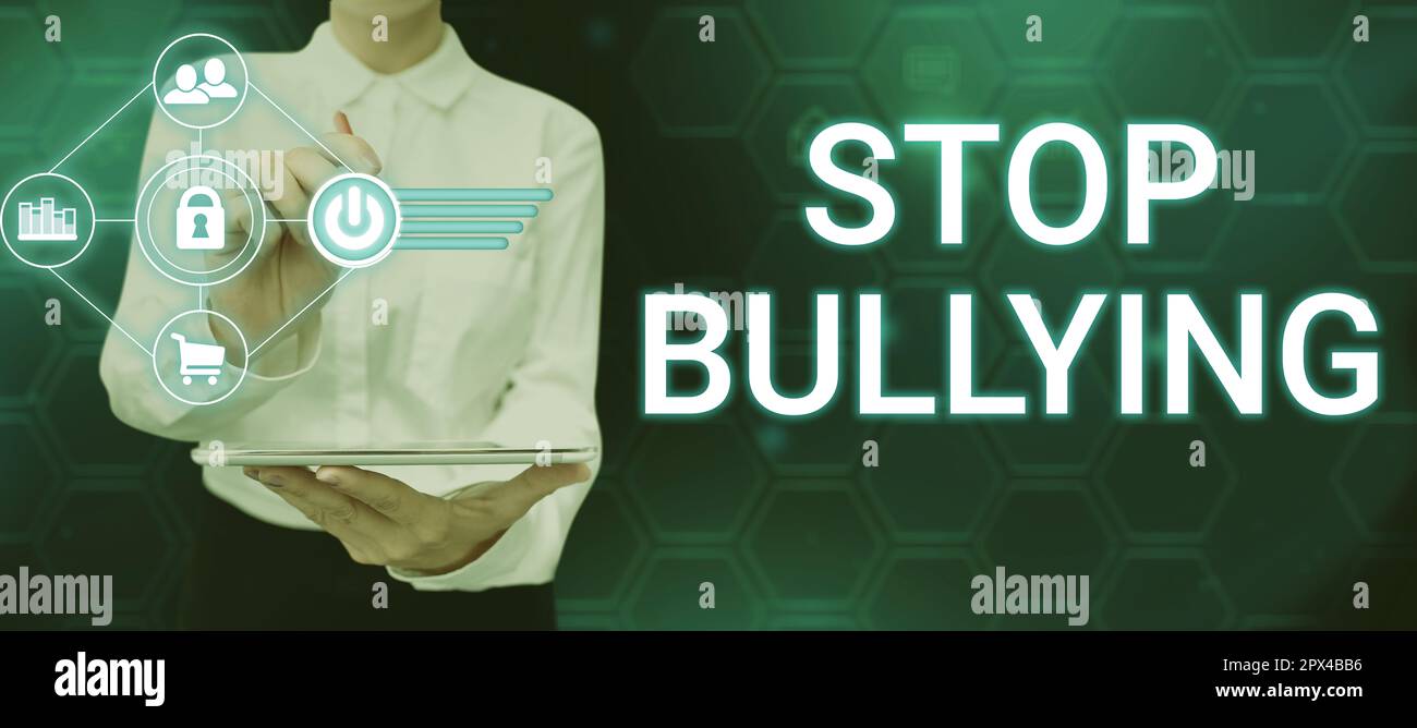 Stop bullying meaning warning sign hi-res stock photography and images ...