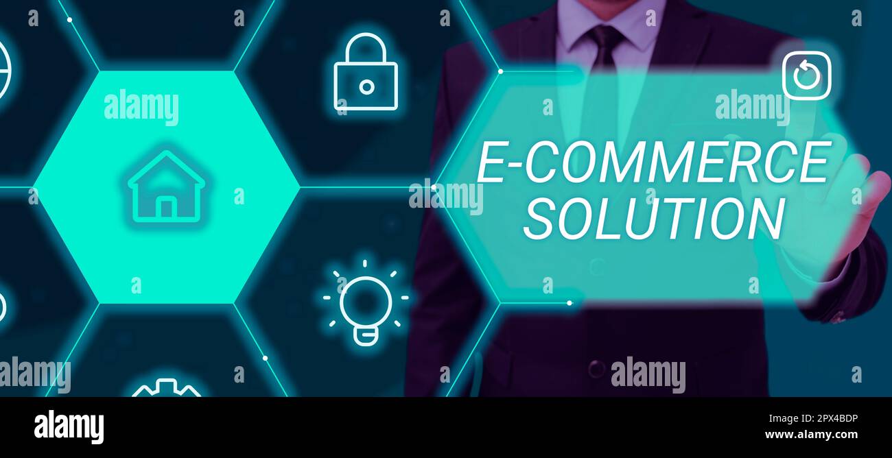 Conceptual display E Commerce Solution, Business concept Software used ...