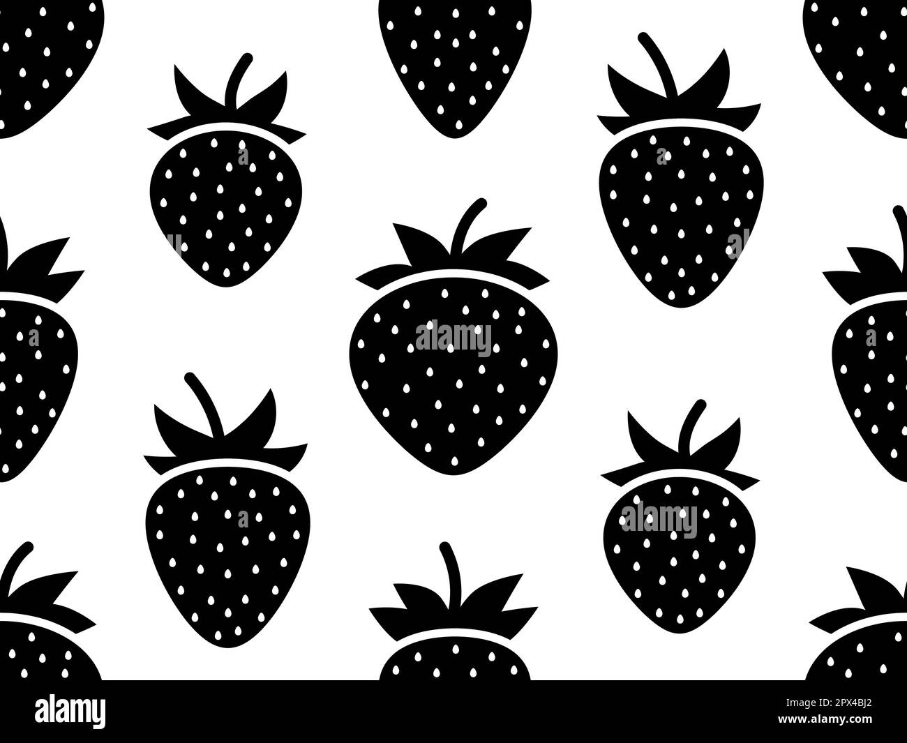 Seamless strawberry texture black white hi-res stock photography and ...
