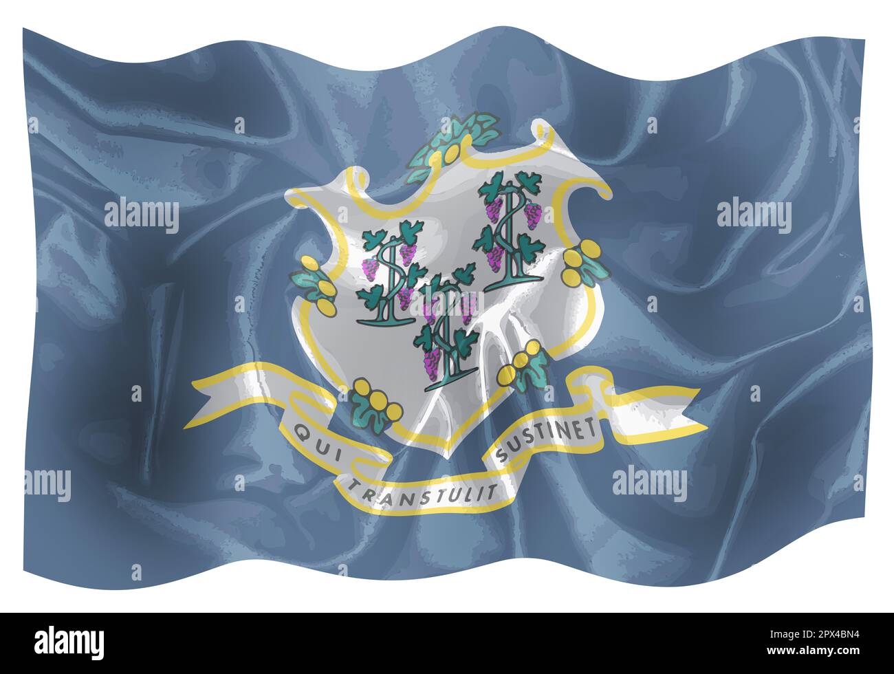 The seal of the USA state of Connecticut over a white background ...