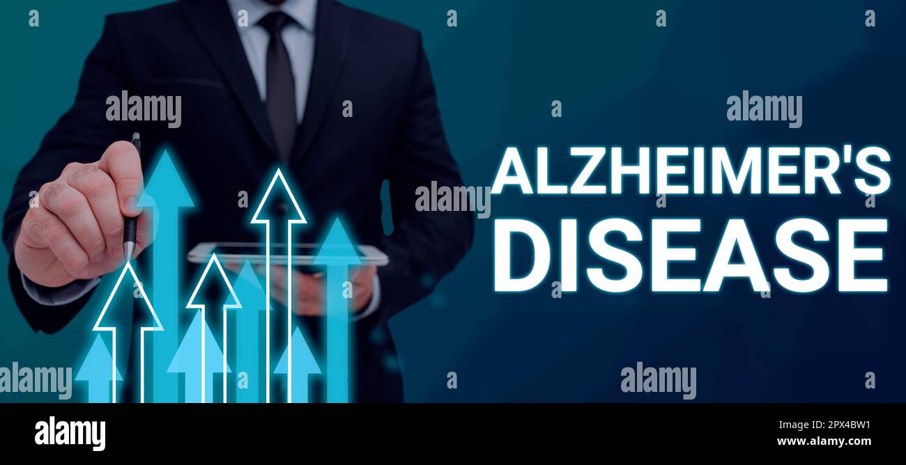 Text caption presenting Alzheimer's Disease, Concept meaning Advanced ...