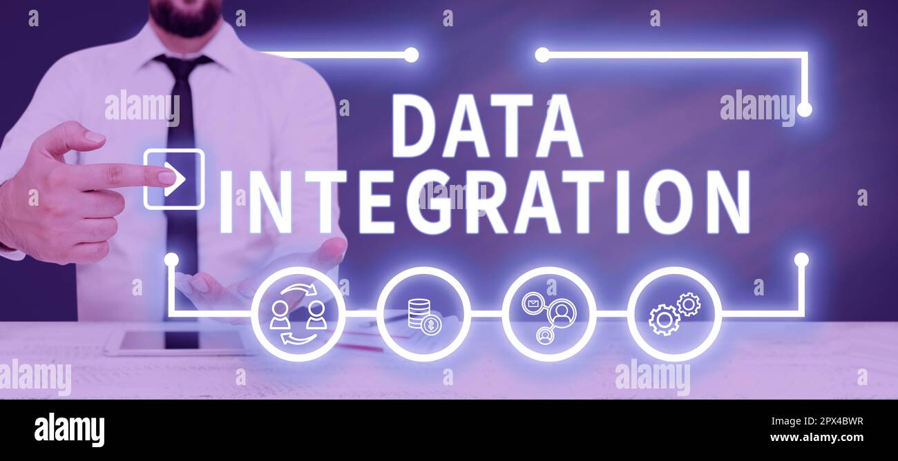 Conceptual caption Data Integration, Word Written on involves combining ...