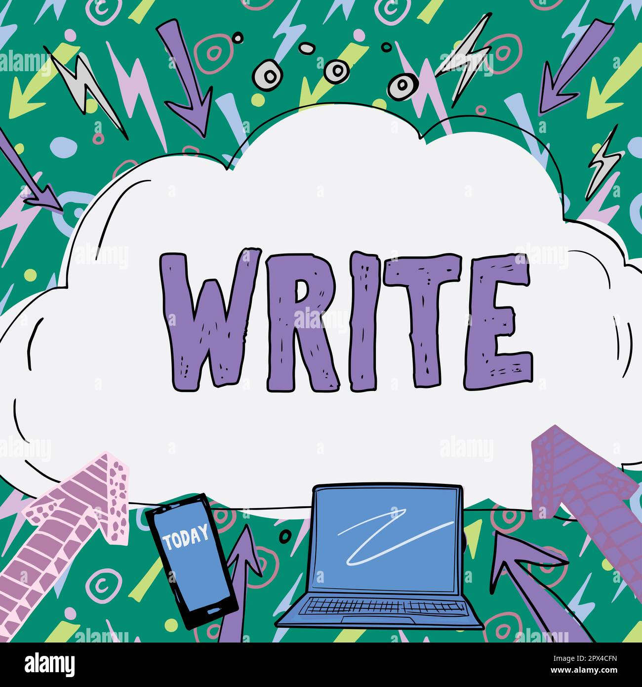 Conceptual display Write, Word Written on mark letters words or symbols ...