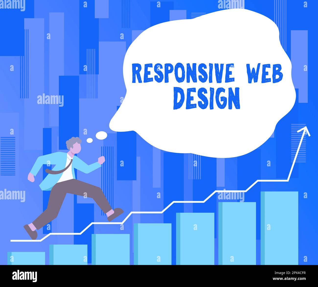 Text caption presenting Responsive Web Design, Business showcase web page creation that makes ...