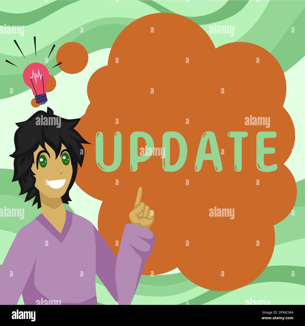 Sign displaying Update, Business showcase Up to date Make something ...