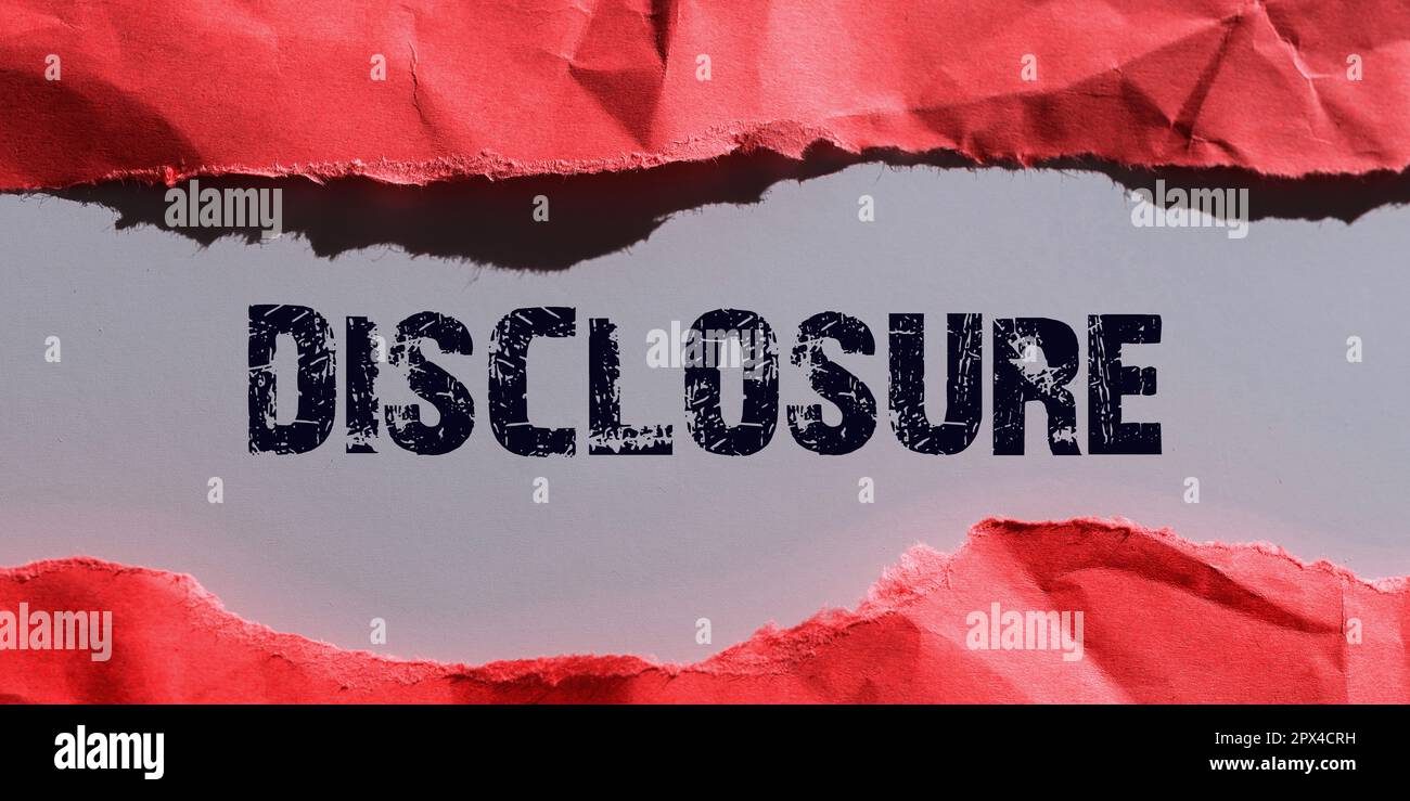 Inspiration showing sign Disclosure, Business showcase The action of ...
