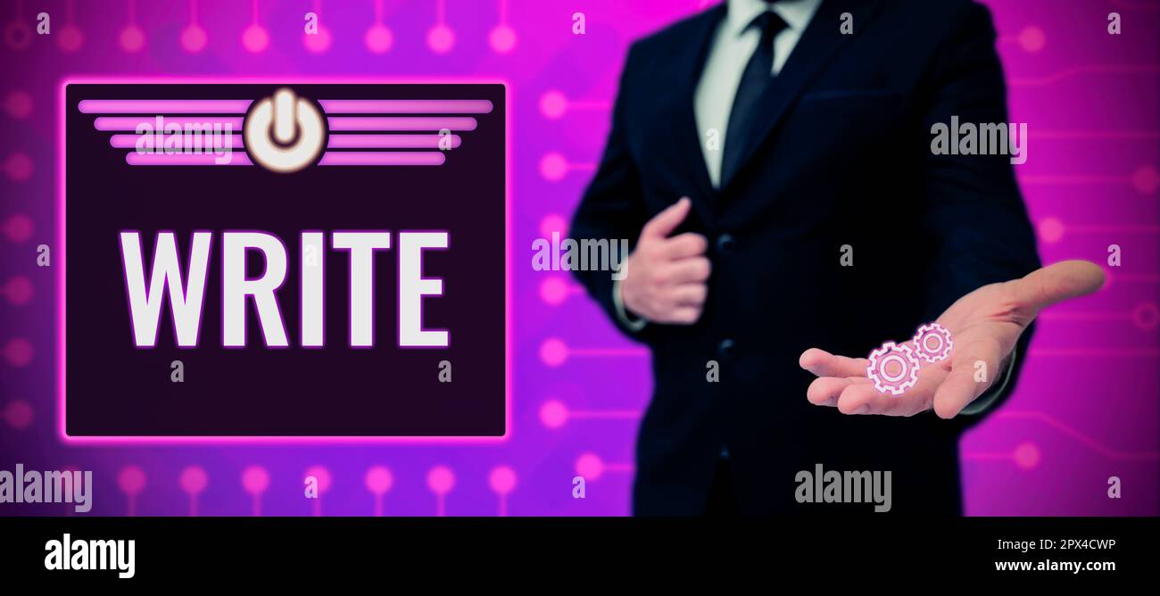 Inspiration showing sign Write, Word Written on mark letters words or ...