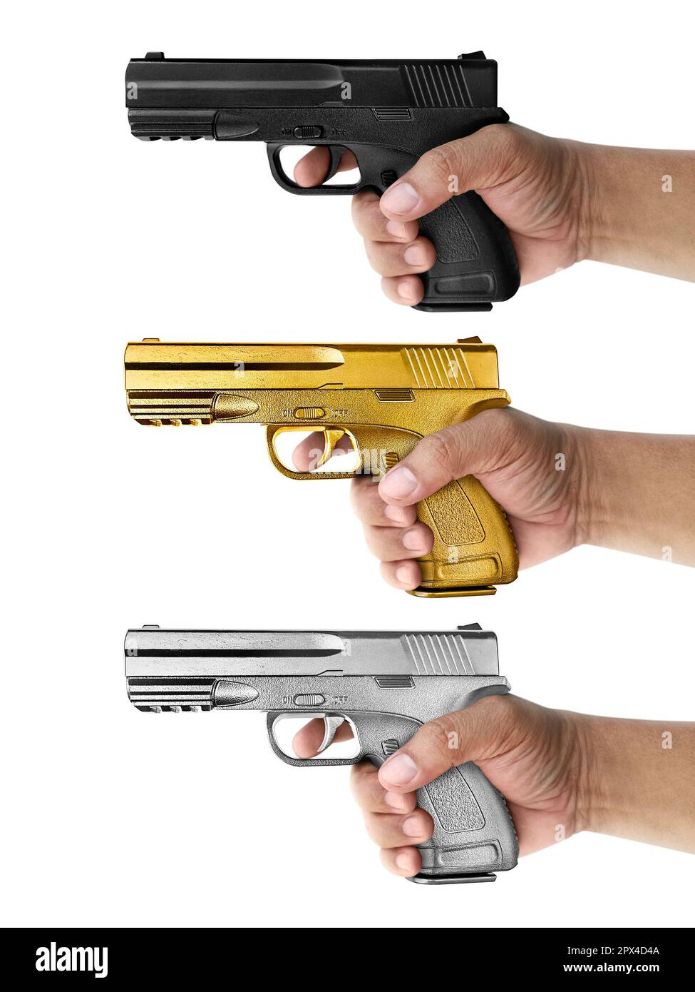 A man with gun isolated on white background Stock Photo - Alamy