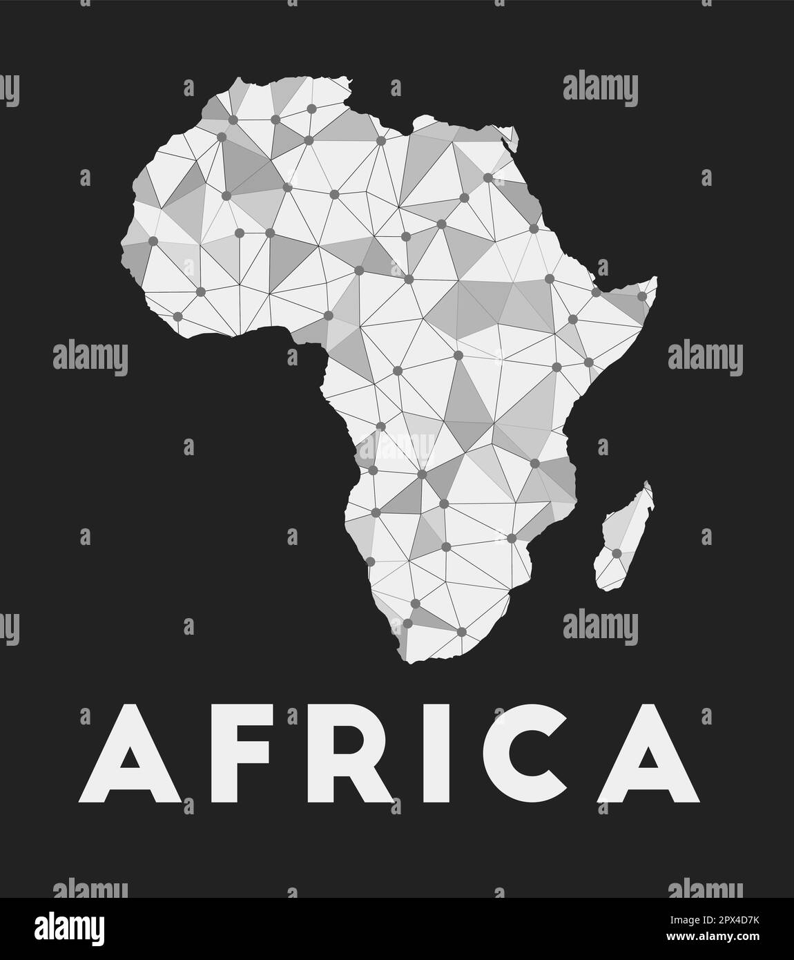 Africa - communication network map of continent. Africa trendy ...