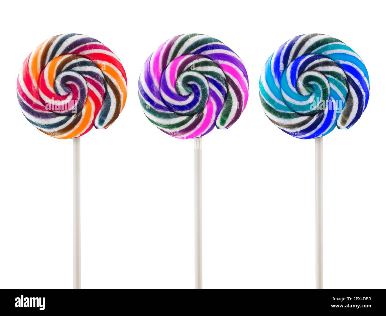 retro style colorful round shape lollipop on white background Stock ...
