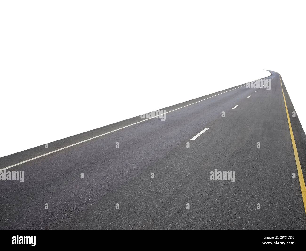 Empty asphalt road isolated on white background Stock Photo - Alamy