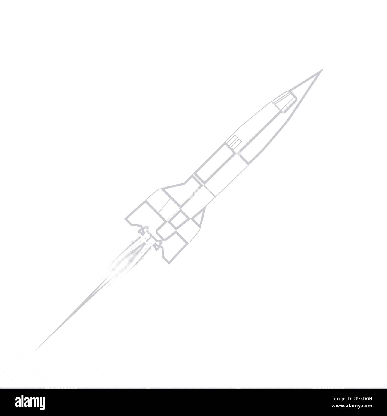 V2 German World War 2 Rocket launch line drawing sketch Stock Photo - Alamy