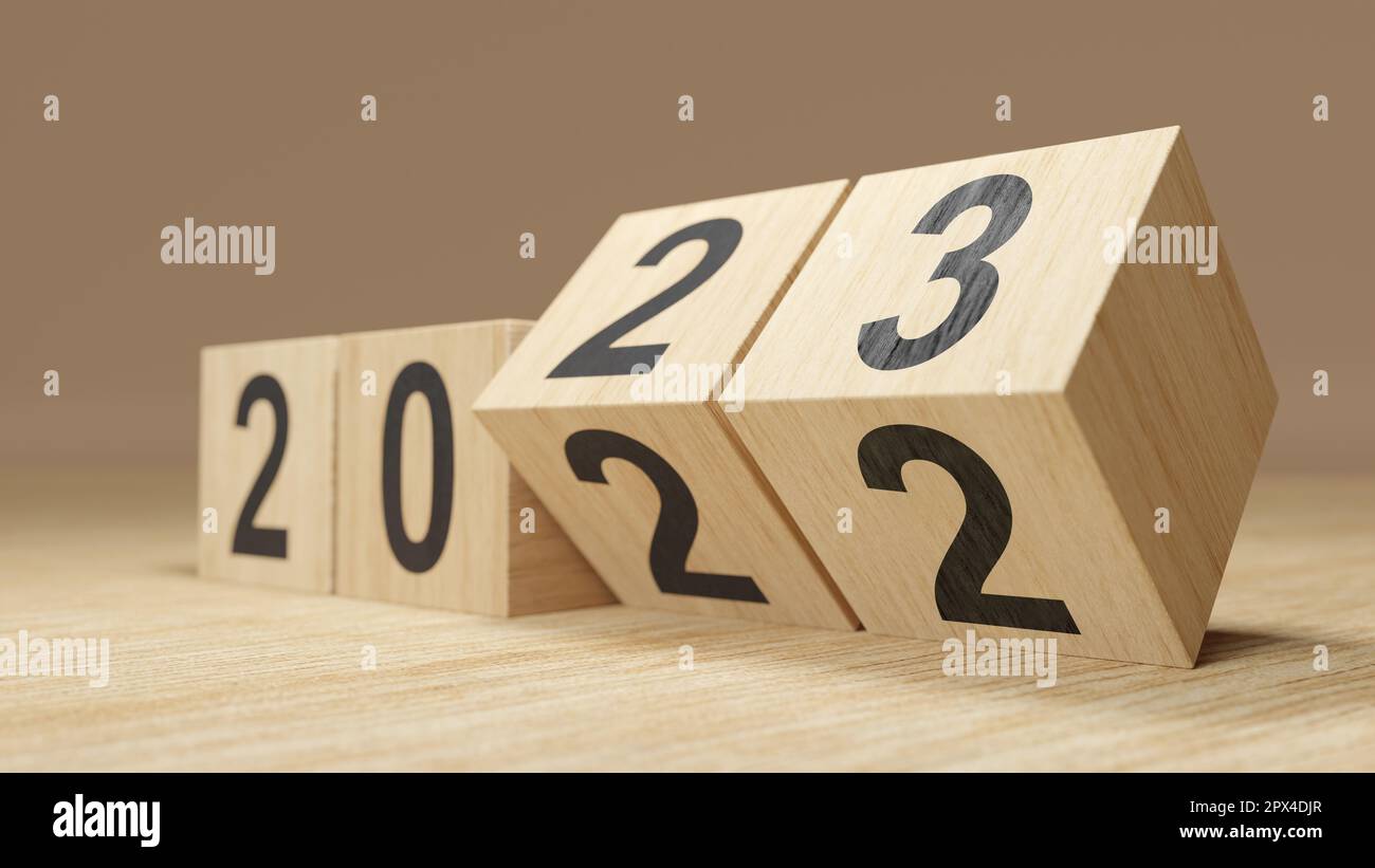 Creative design concept for the new year festival 2023. 3D illustration ...