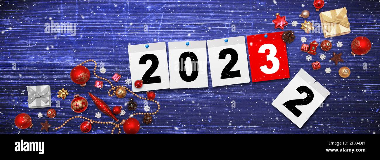 Creative design concept for the new year festival 2023. 3d illustration ...