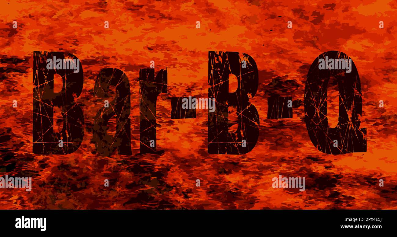 The text Bar B Q set into a roaring flames background Stock Photo - Alamy