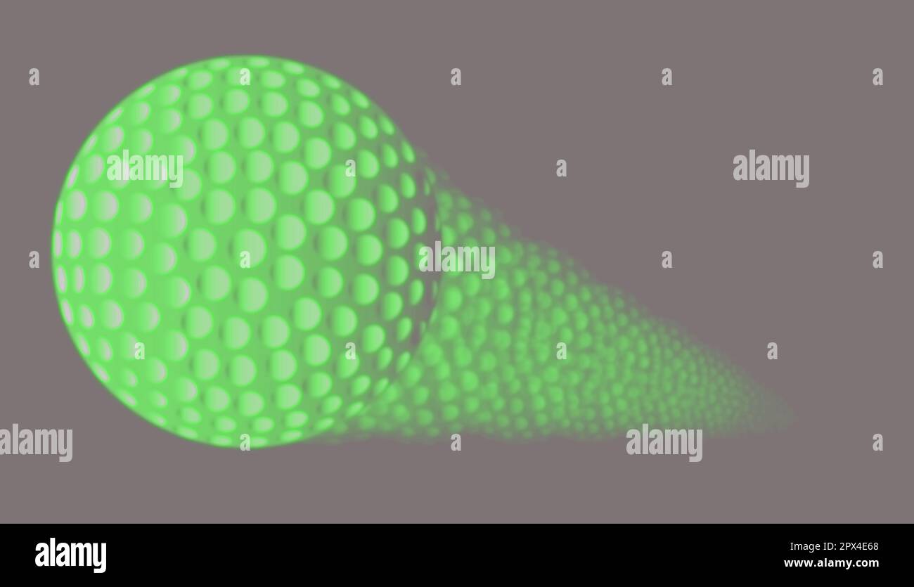 A golf ball with a faded trajectory over a grey background Stock Photo ...