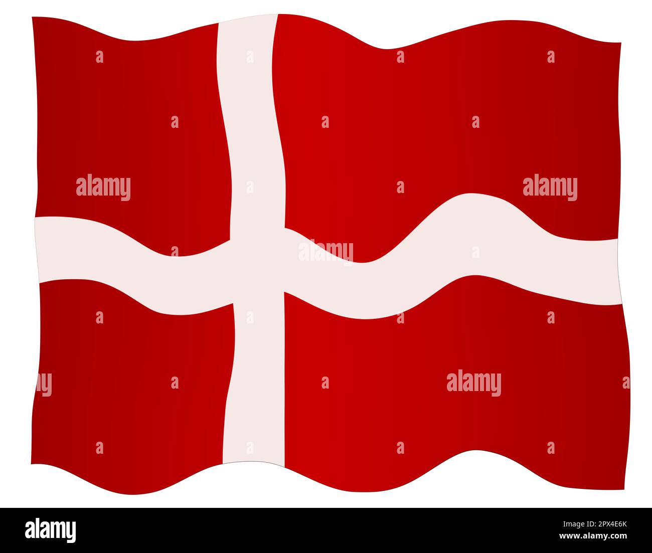 The red and white flag of Denmark Waving Stock Photo - Alamy