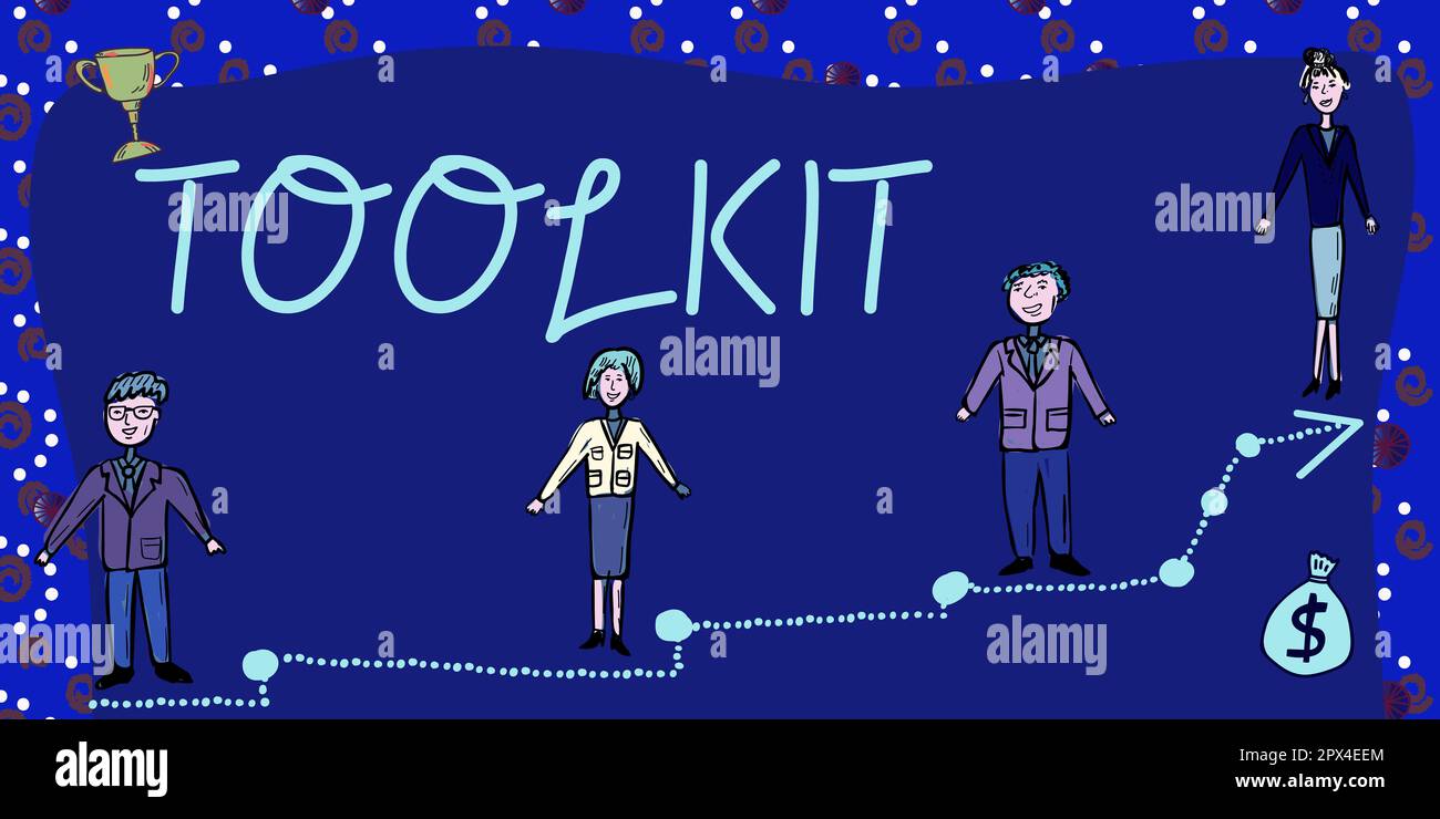 Conceptual display Toolkit, Word for set of tools kept in a bag or box ...