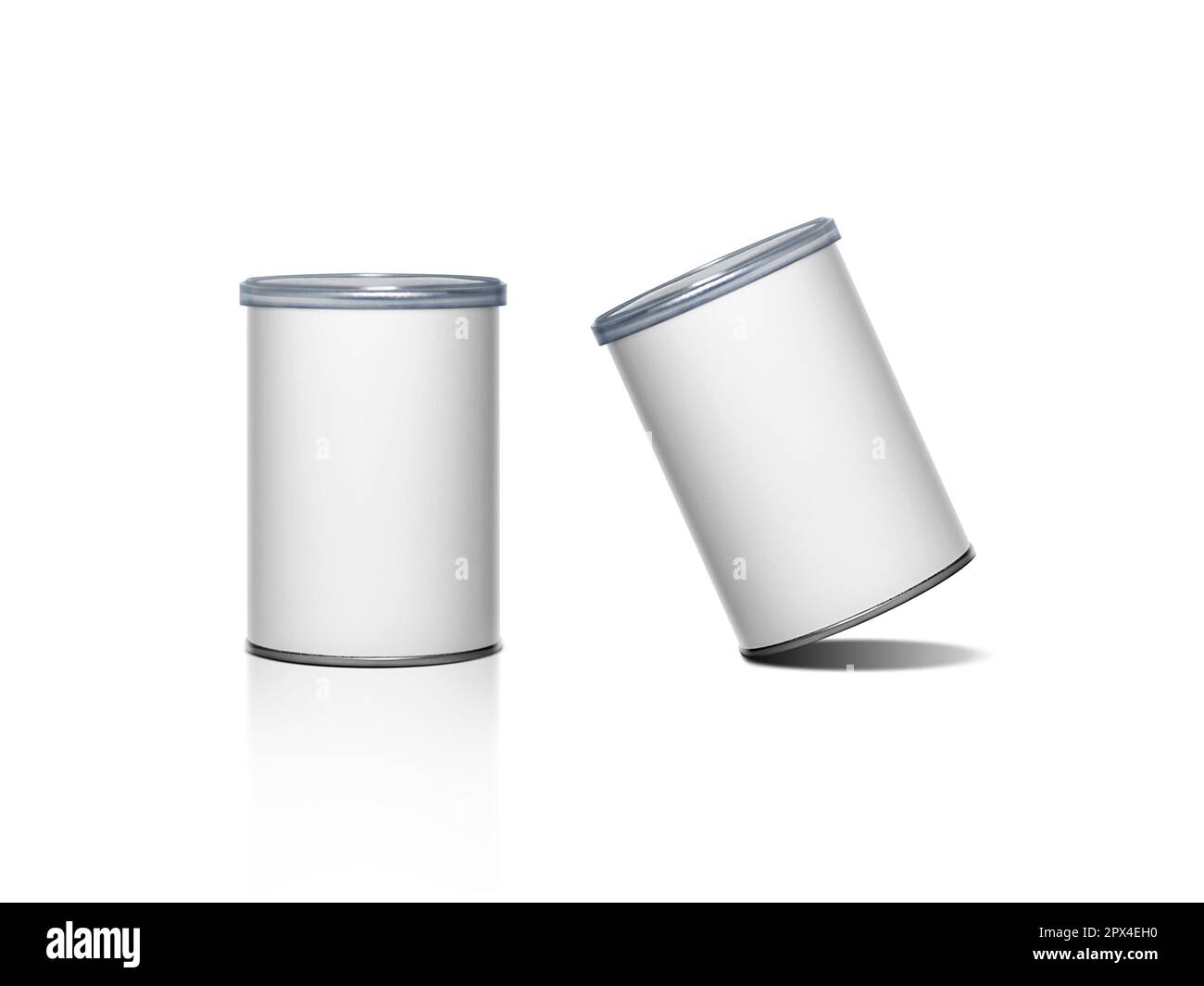 Cans packaging for snack product like potato chips or peanuts. Ready ...