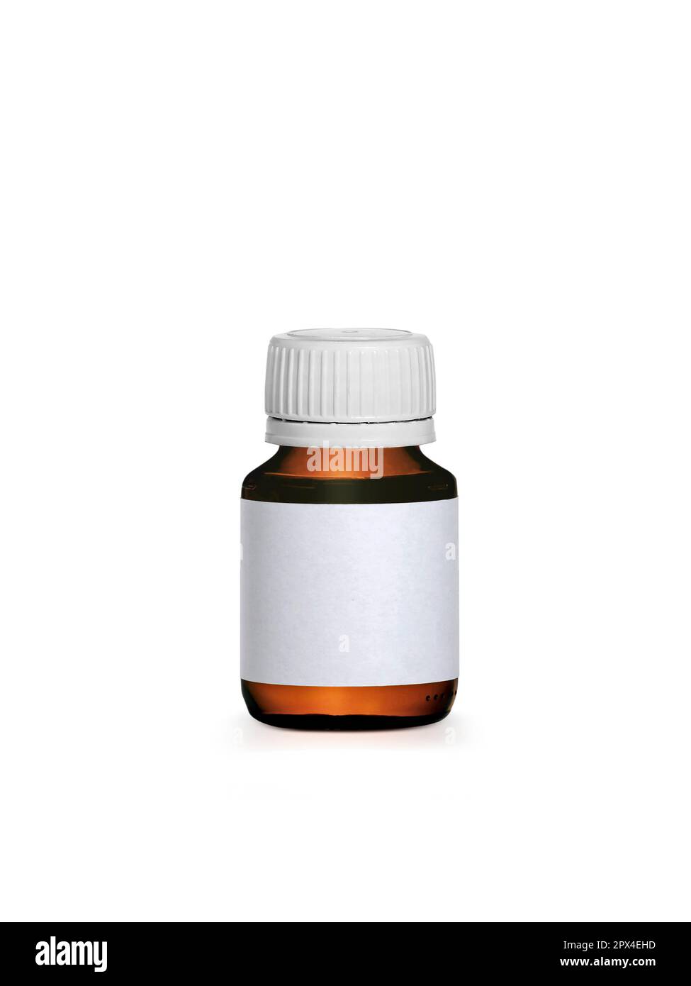 Brown medicine bottle with label isolated on white background Stock ...