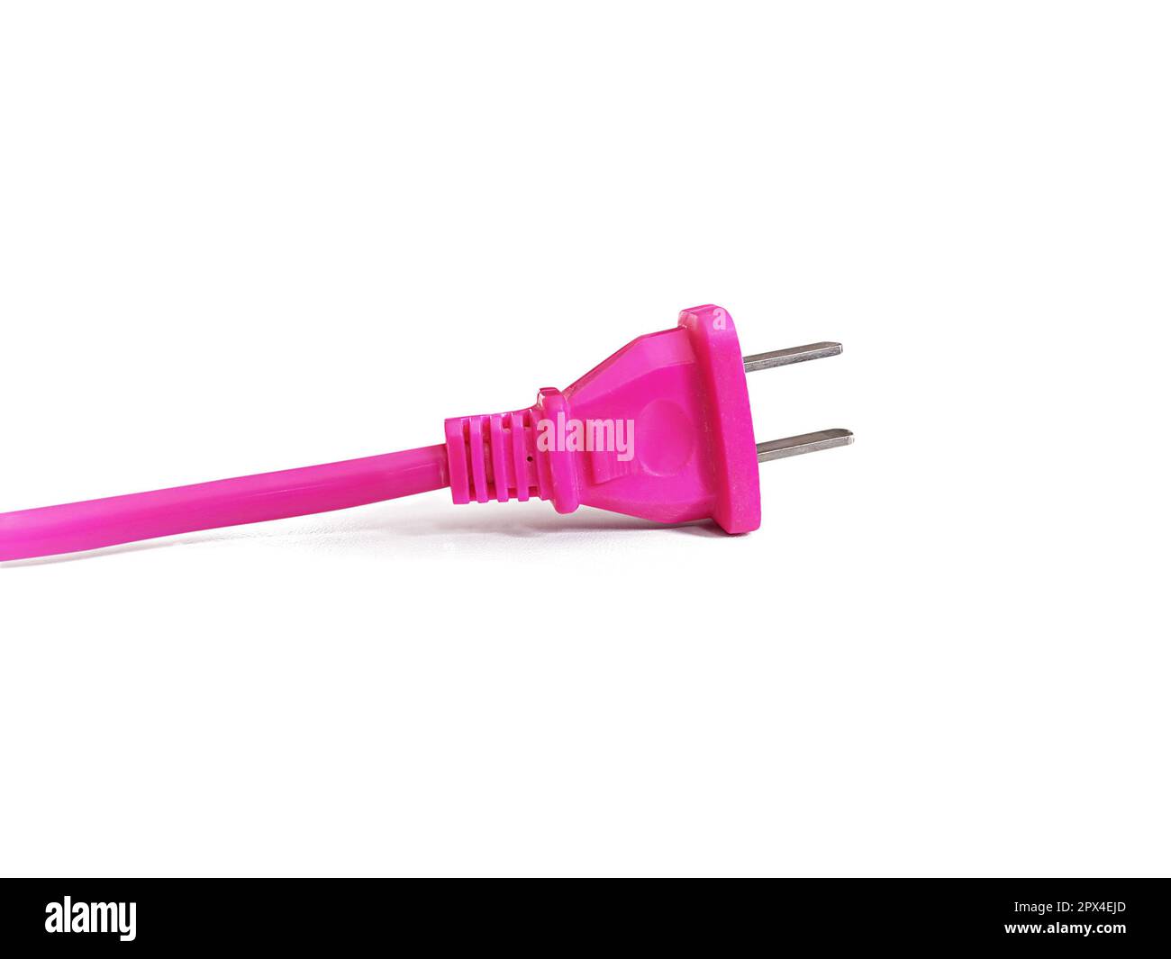 close-up Pink electric plug Isolated on white background Stock Photo ...