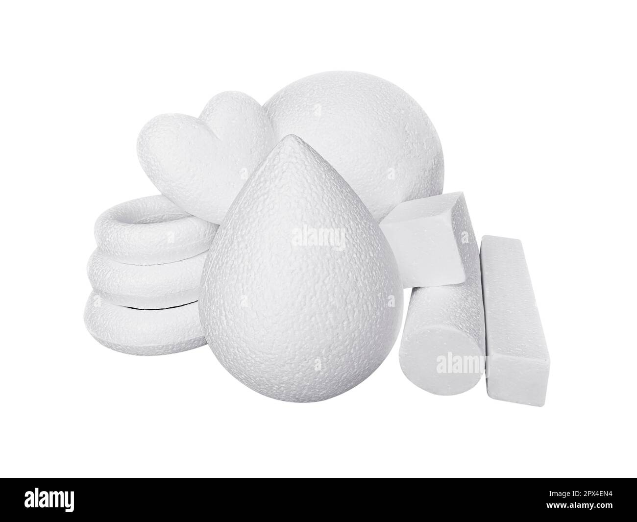 group set styrofoam isolated on white background Stock Photo - Alamy