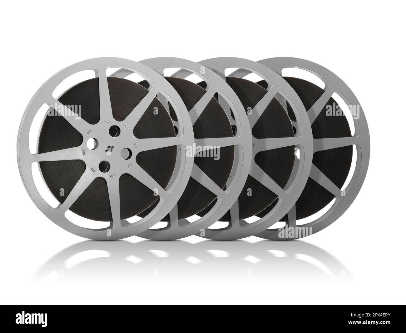 Movie Reel on White Background Stock Photo - Alamy