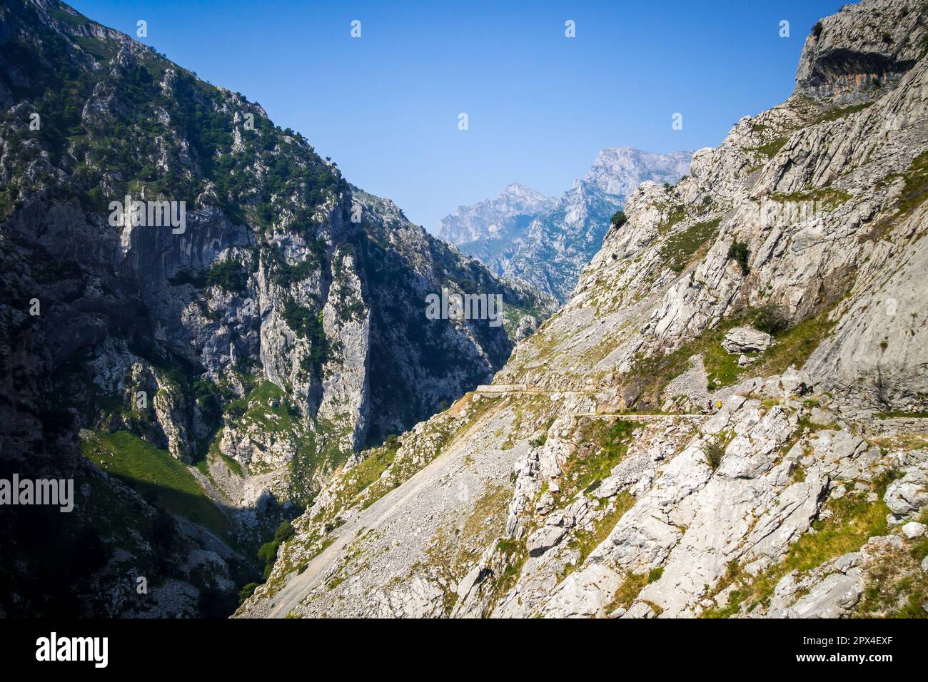 Cares trail - ruta del Cares - in Picos de Europa canyon, Asturias ...