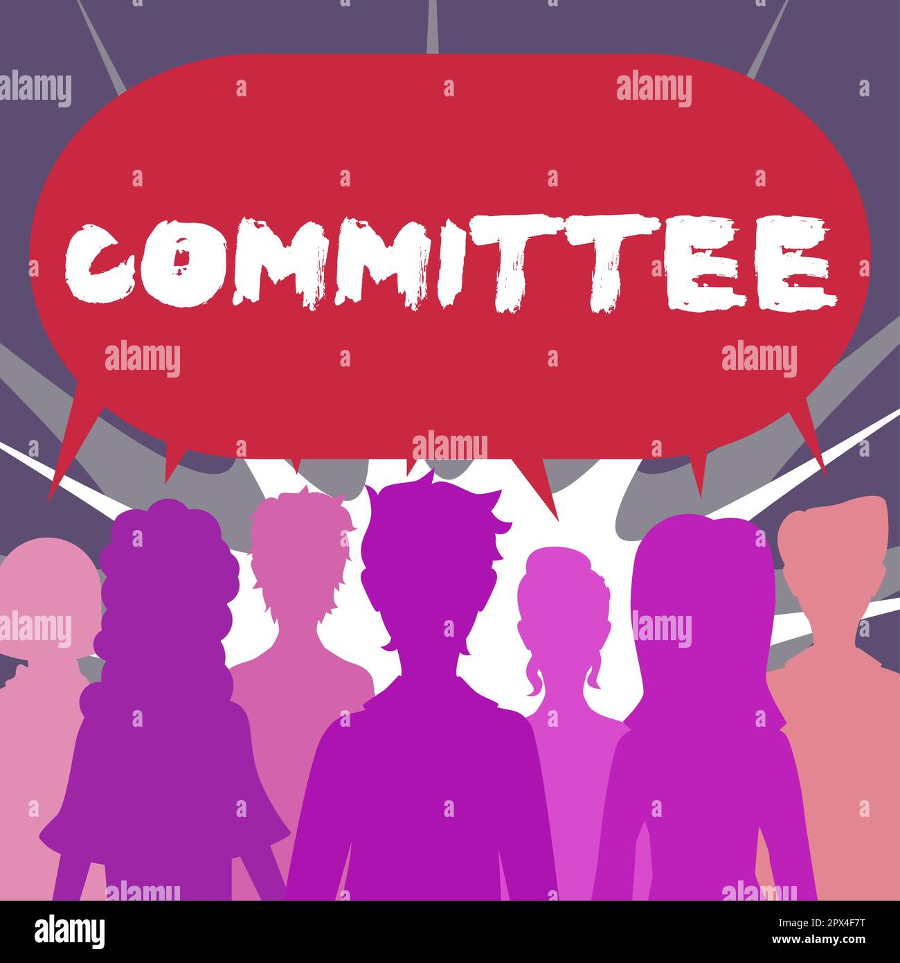 Text sign showing Committee, Business overview Group of people ...