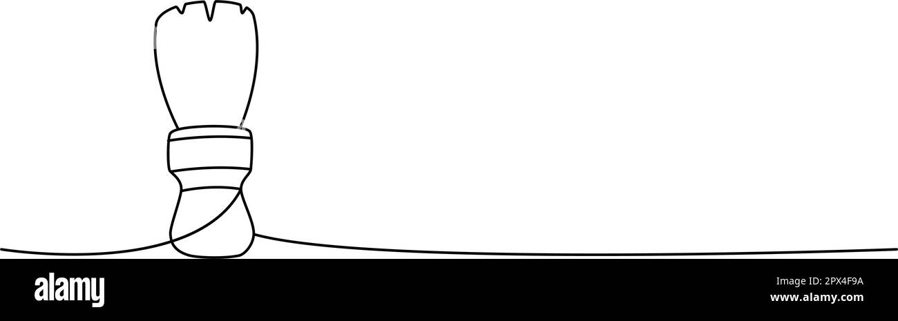 Shaving brush one line continuous drawing. Barber shop and hairdresser ...