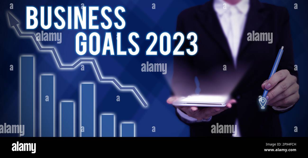 Writing displaying text Business Goals 2023, Business overview Advanced ... Writing displaying text Business Goals 2023, Business overview Advanced ...