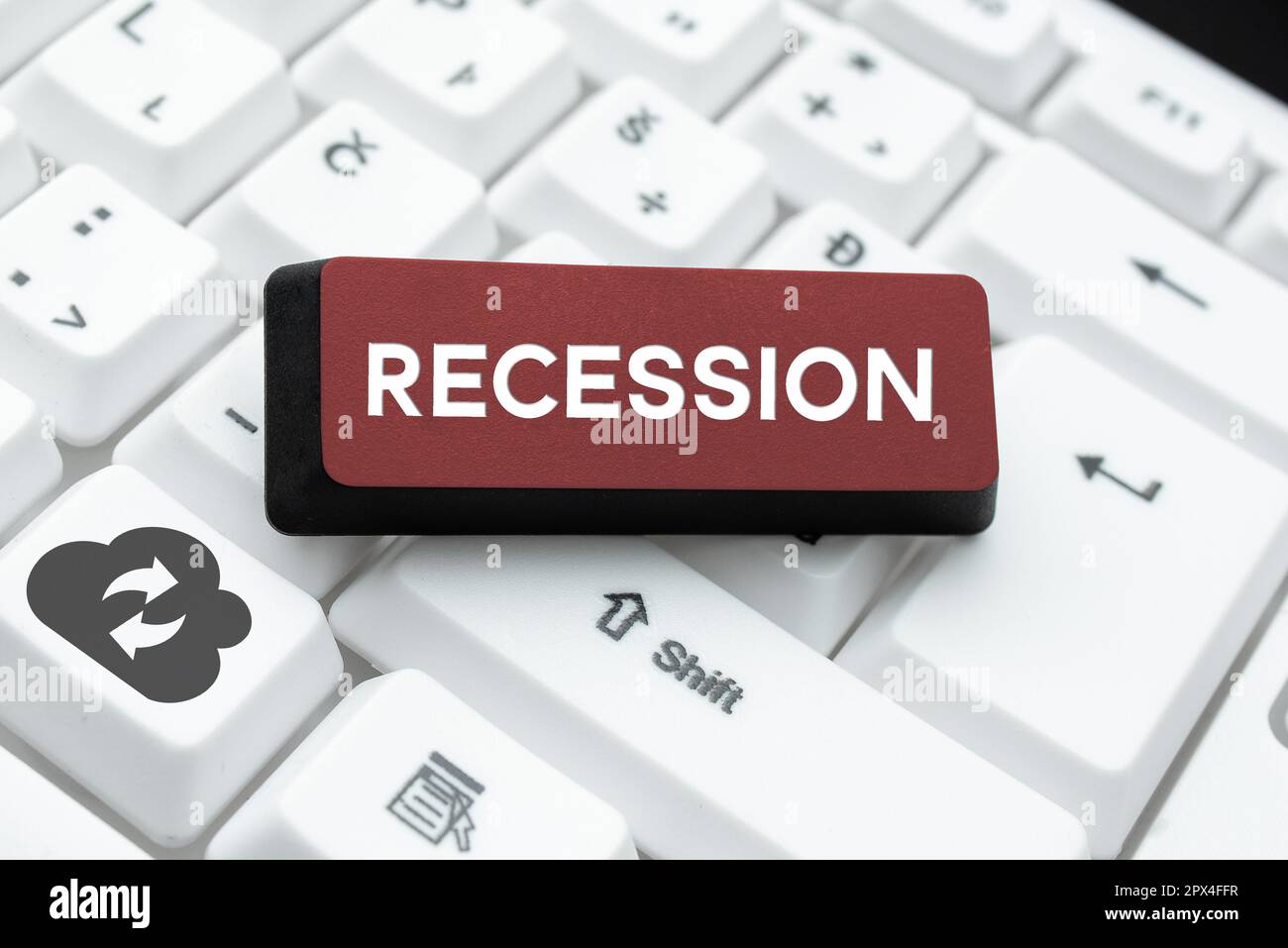 Inspiration showing sign Recession, Word for the process of progressive ...