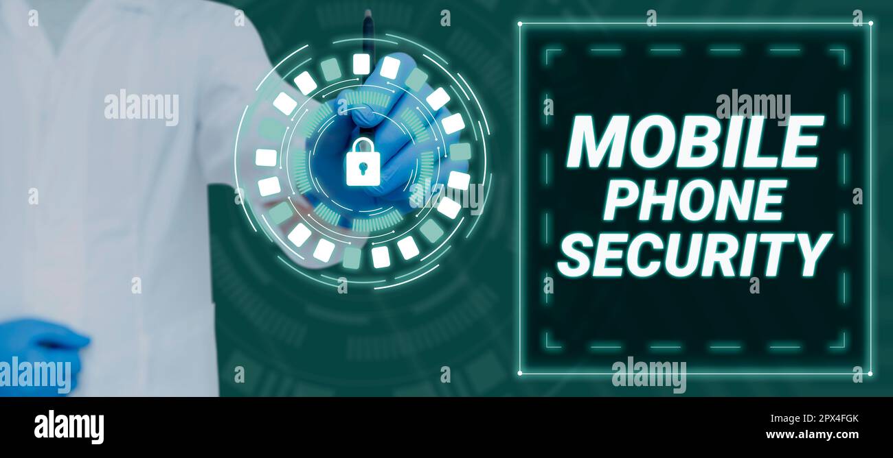 Conceptual Caption Mobile Phone Security Concept Meaning Secure Data On Mobile Devices Wireless